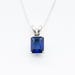 Square Sapphire Pendant, Created Sapphire, Blue Square Necklace ...