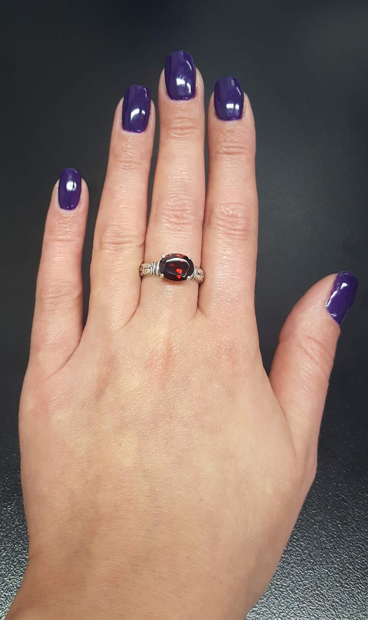 Garnet Ring Natural Garnet Ring January Birthstone Tribal | Etsy