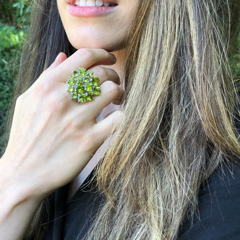 Large Peridot Rings Women - Etsy