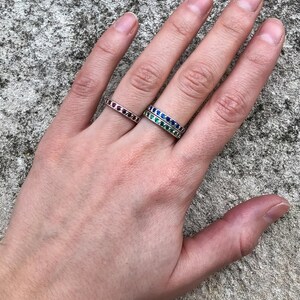 Ruby Band, Stacking Modern Ring, Wedding Band, Created Ruby Ring ...