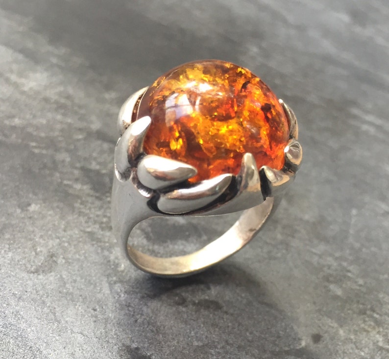 Amber Ring Natural Amber Vintage Rings Antique Rings | Etsy