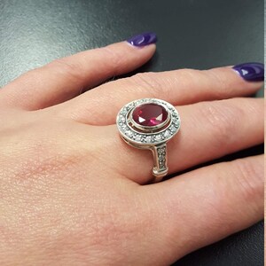 Red Vintage Ring Ruby Ring Created Ruby Red Ruby Ring Red - Etsy UK