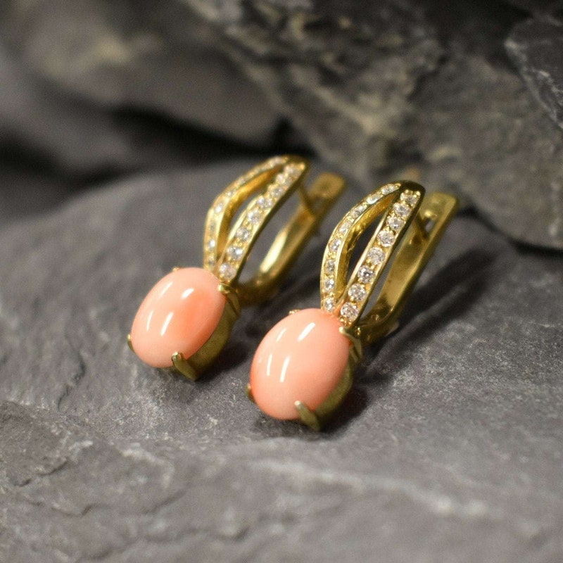 Coral Earrings - Etsy Australia