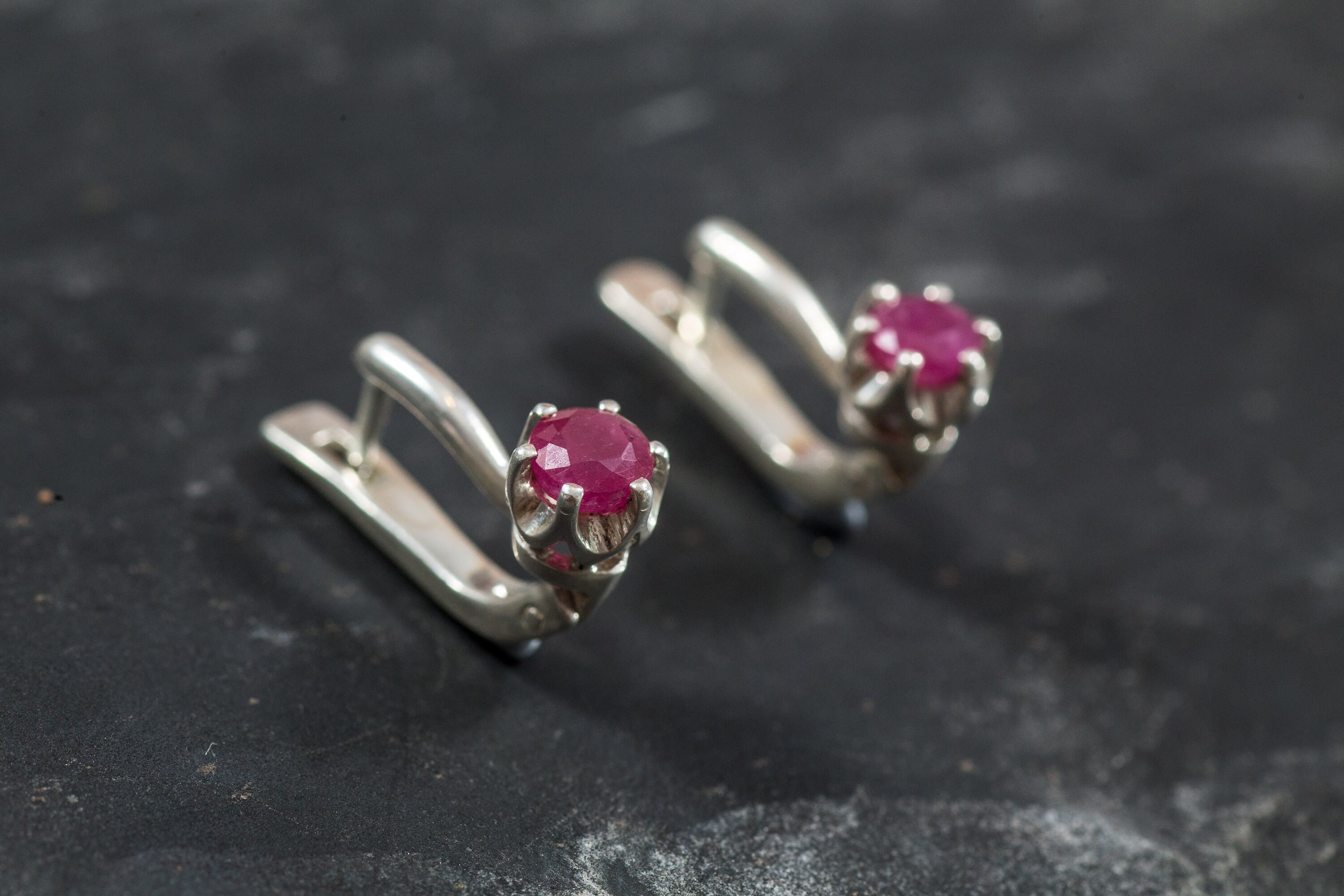 Ruby Earrings Natural Ruby Natural Ruby Earrings July - Etsy