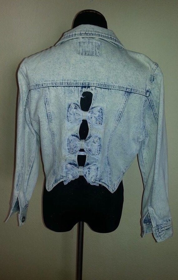 80's Stonewashed Denim - Bolero Style Jacket - Size M… - Gem