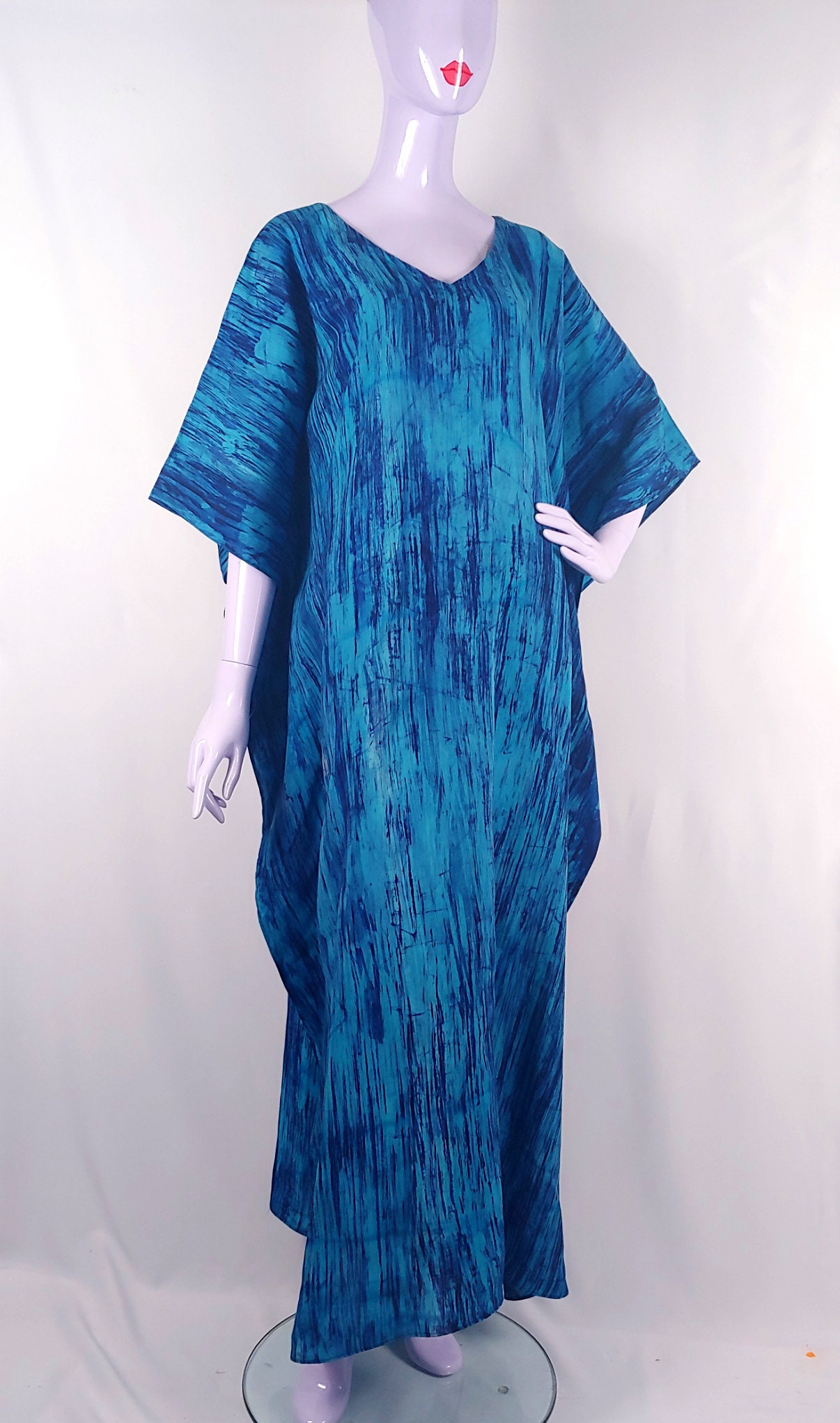 Blue Kaftan, Batik Kaftan, Kaftans, Caftan, Batik Dress, Blue Dress ...
