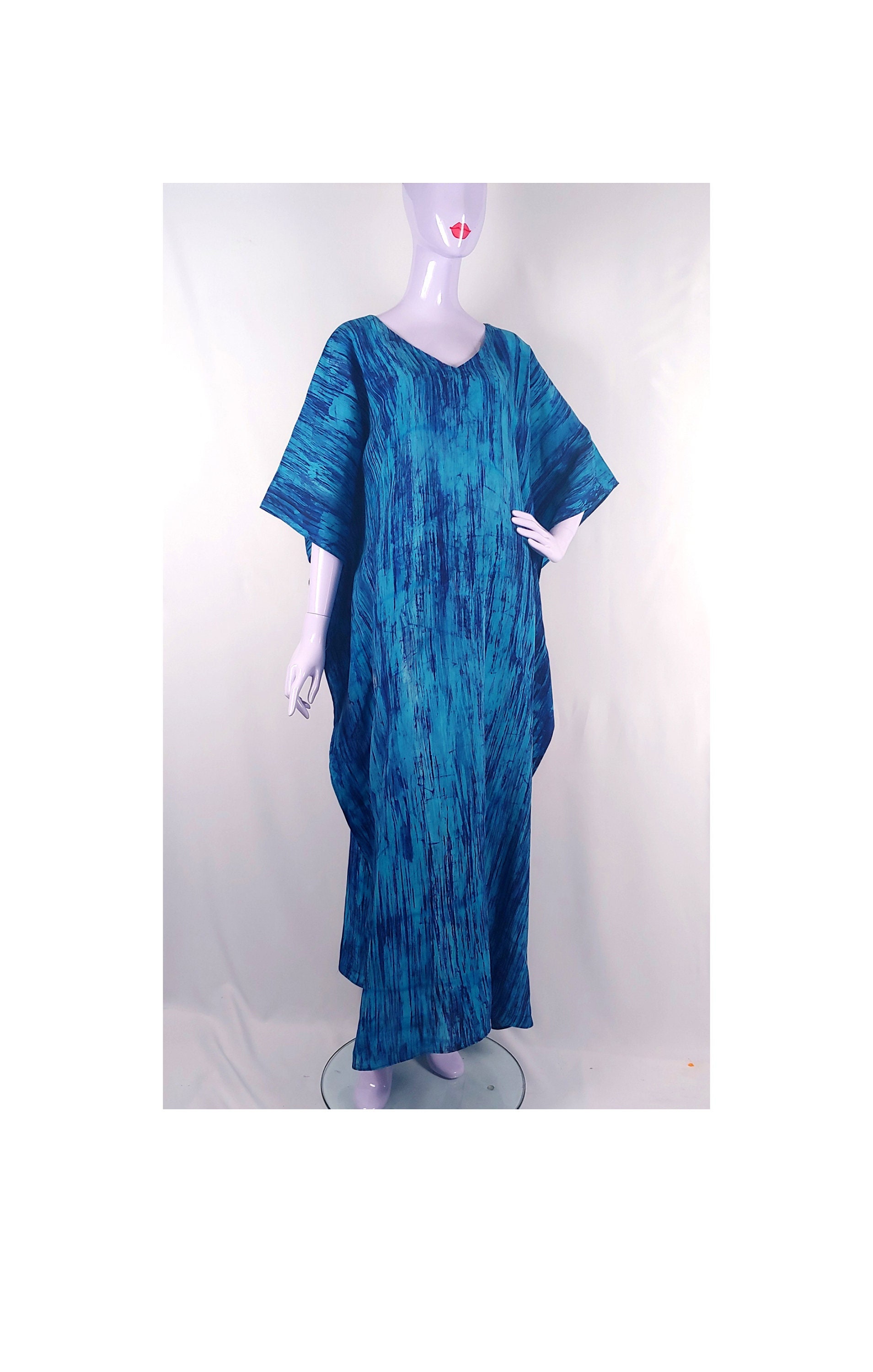 Blue Kaftan, Batik Kaftan, Kaftans, Caftan, Batik Dress, Blue Dress ...