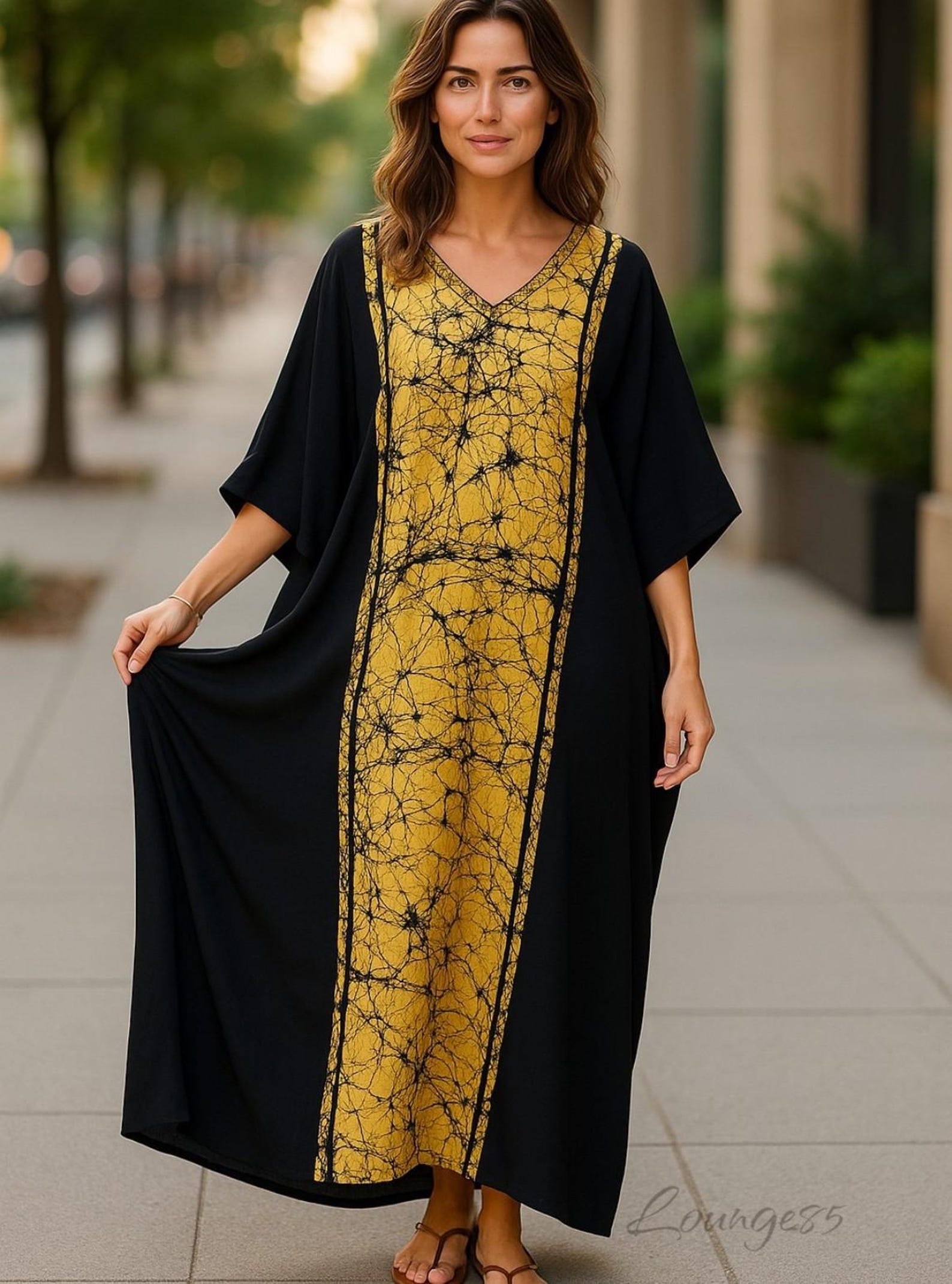 Loose Fitting Dress, Yellow Dress, Kaftan Dress, Kaftan, Caftans for ...