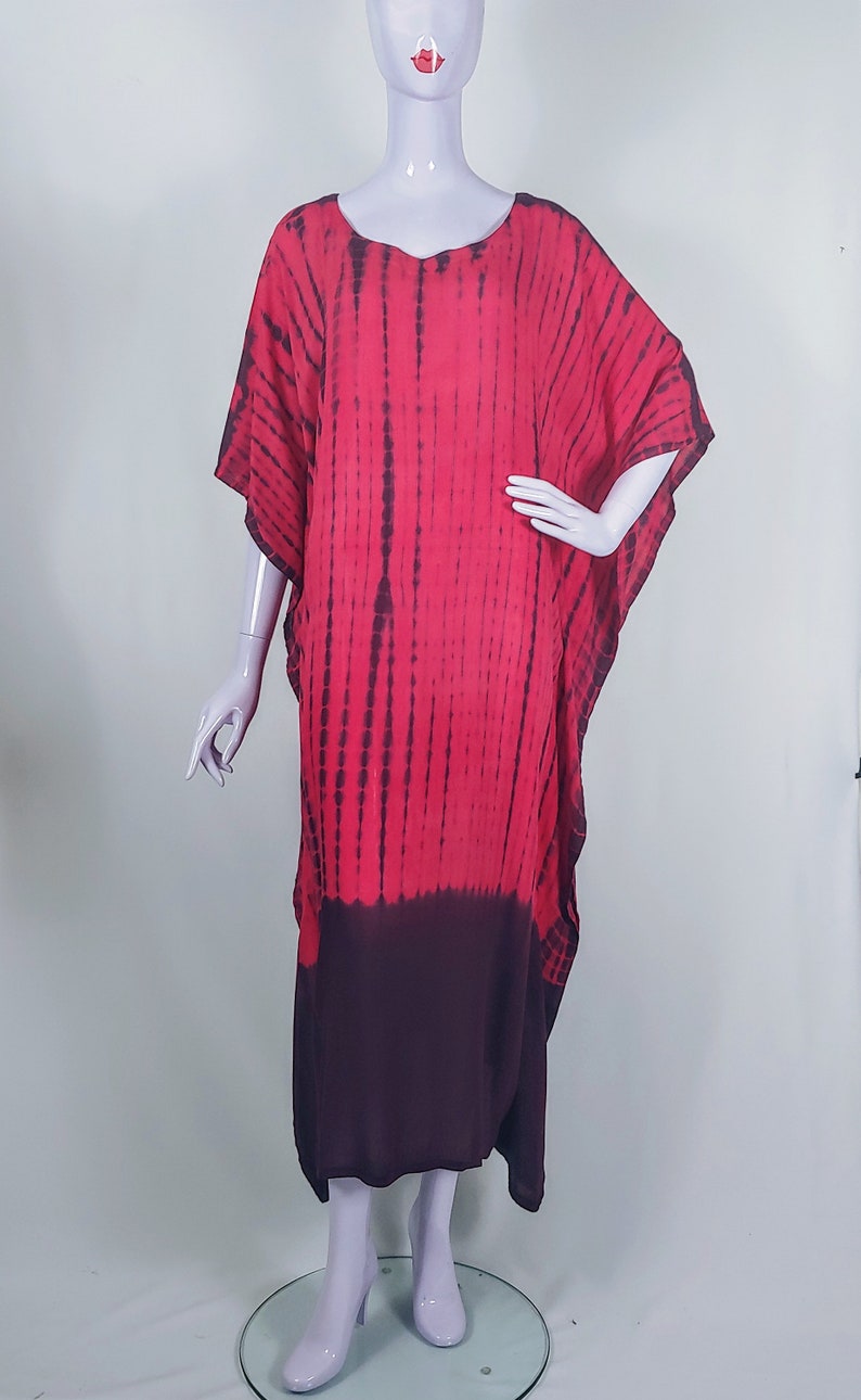 Red Kaftans, Red Caftans, Long Red Kaftan, Tie Dye Kaftans, Red Tie Dye ...