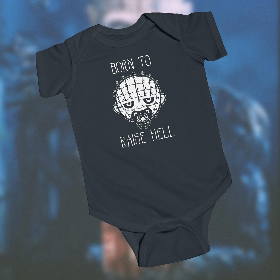 Spooky Baby Onesie: Pinhead Horror, Born to Raise Hell - Etsy