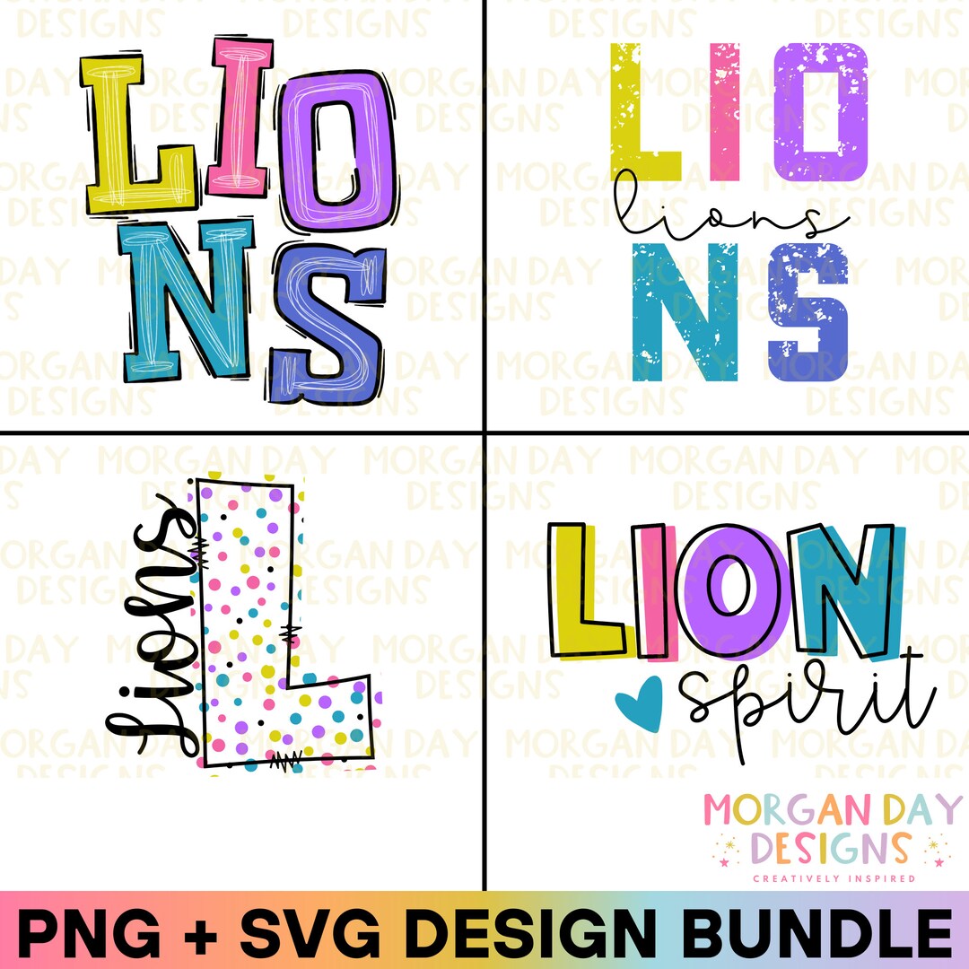Lions School Mascot SVG, Football Basketball Baseball Softball Soccer ...