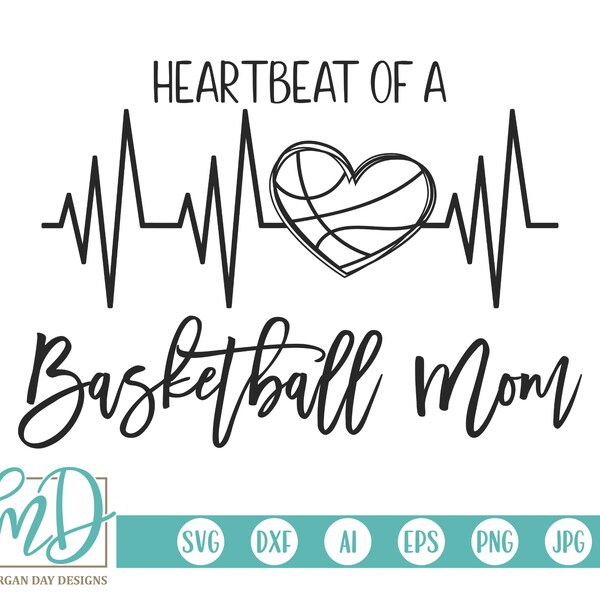 Basketball Heartbeat Svg - Etsy