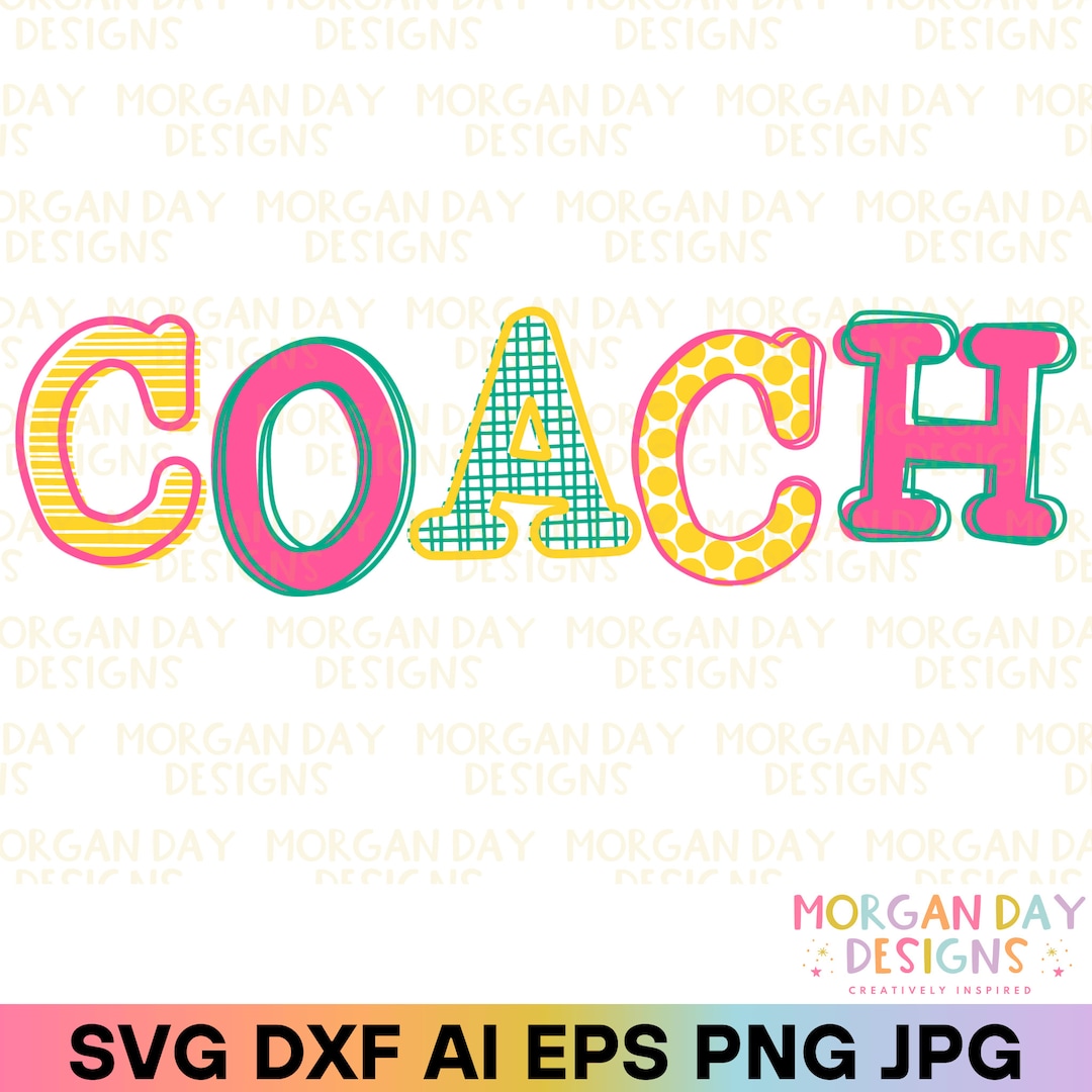 Coach SVG, Cheer Coach SVG, Trendy Coach Shirt, Sports Coach, Softball ...