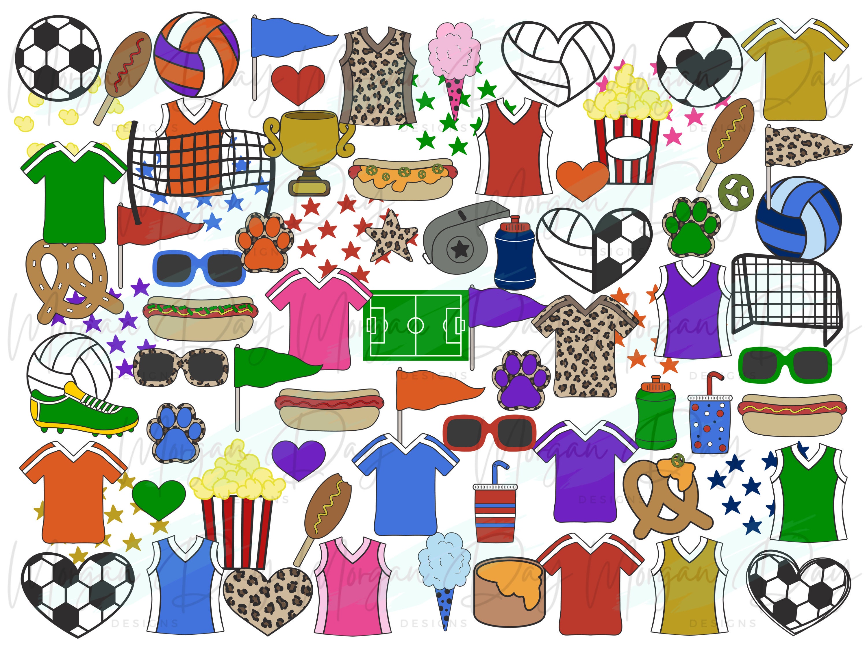 Sports Clipart Soccer Svg Volleyball Svg Concession Stand - Etsy