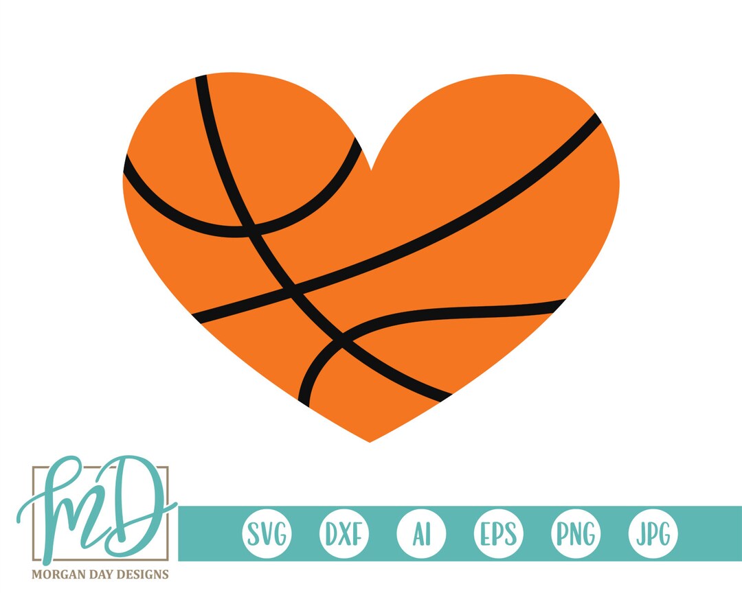 Basketball Heart SVG Basketball Clipart Basketball SVG Heart Svg Love Basketball Svg Cricut ...