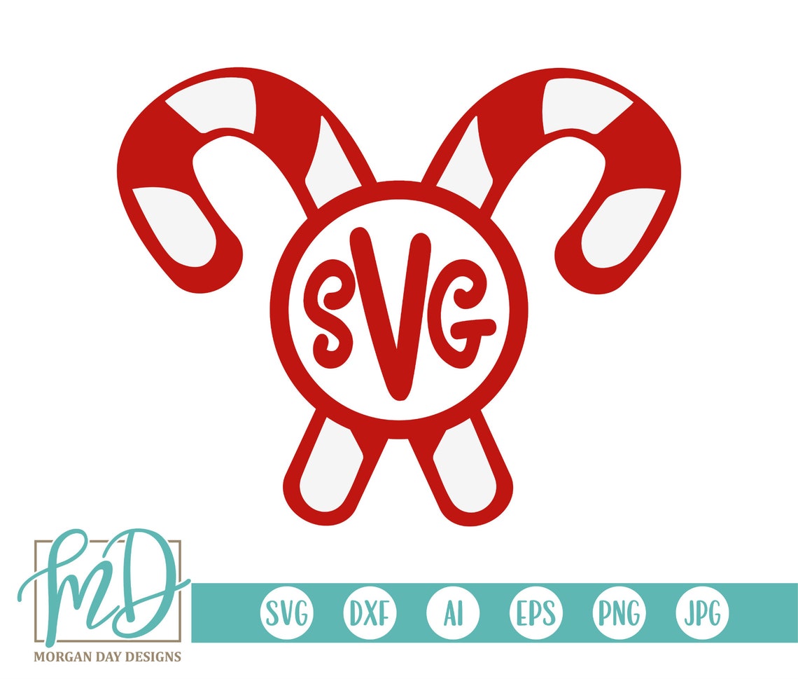 Candy Cane Monogram SVG Christmas Monogram SVG Christmas - Etsy
