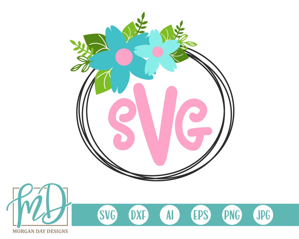 Floral Monogram SVG Floral Wreath SVG Monogram SVG Monogram - Etsy