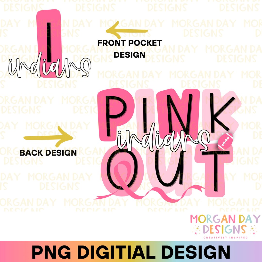 Pink Out Png, Indians Png, Football Png Sublimation Designs, Pink Out ...