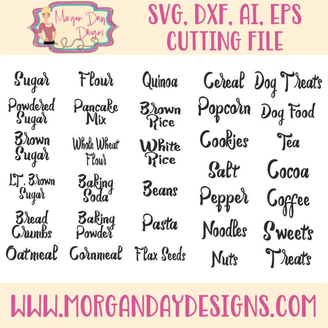 Canister Labels SVG - Labels SVG - Kitchen SVG - Kitchen Clipart ...