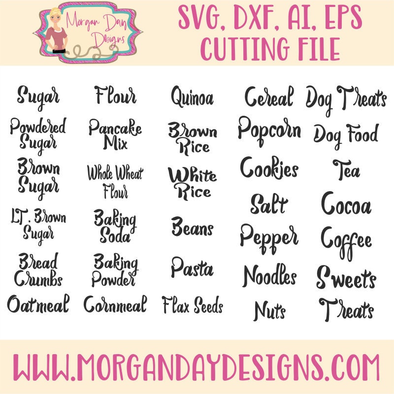 Canister Labels SVG Labels SVG Kitchen SVG Kitchen | Etsy