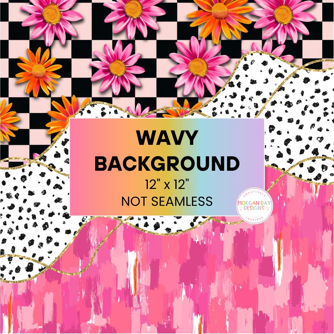 Wavy Background PNG, Digital Download, Brushstroke Design, Checkered ...