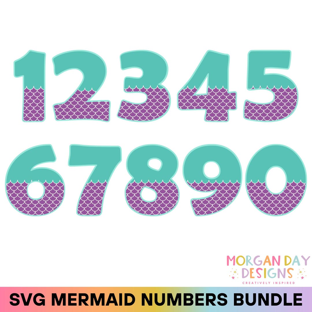 Fish Scale Numbers SVG, Ocean Birthday, First Birthday SVG, Cake Topper ...