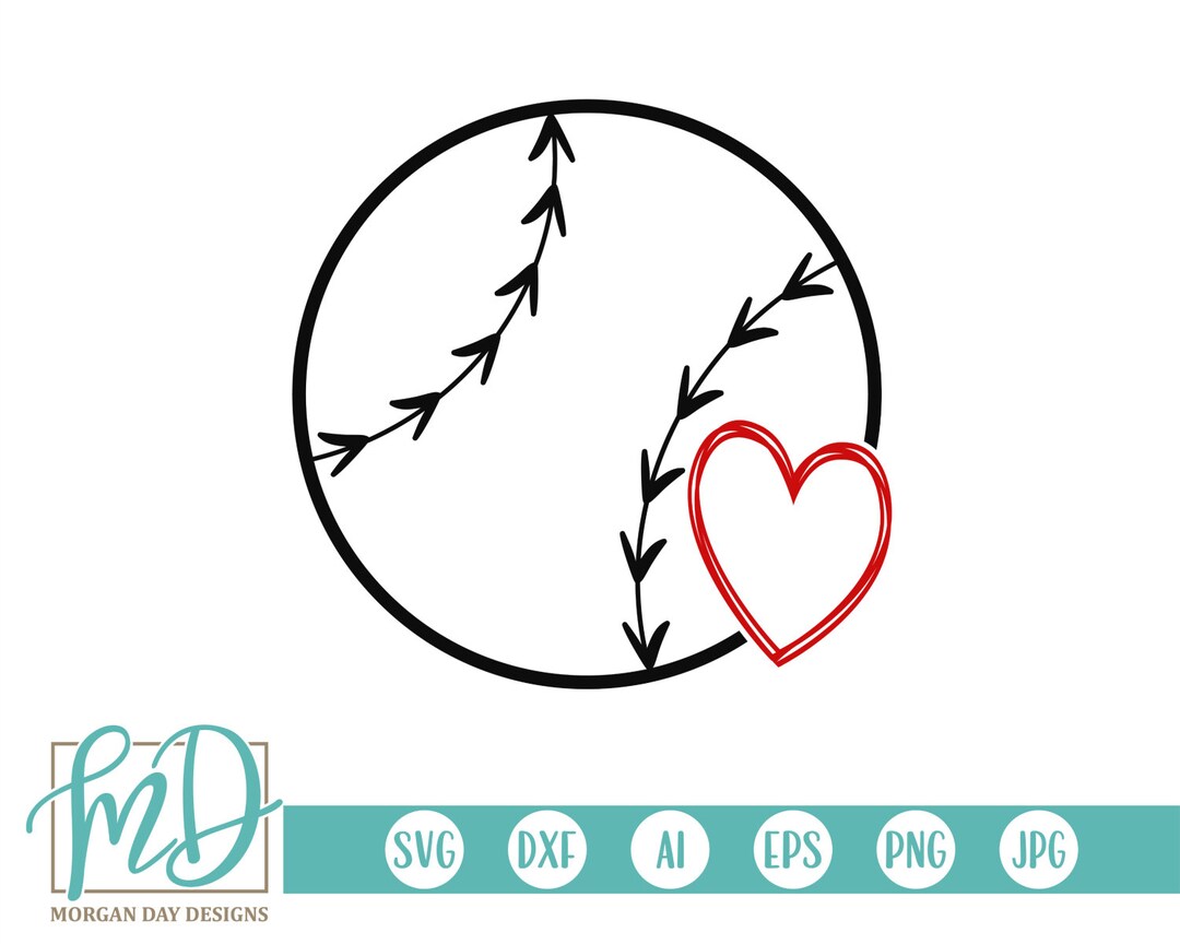 Baseball SVG - Baseball Outline - Baseball Heart SVG - Baseball Cut ...