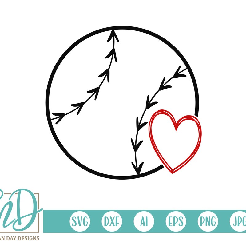 Baseball Heart Svg - Etsy