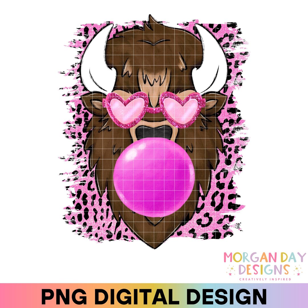 Preppy Buffalo Mascot PNG, Pink Bubble Gum Mascot, Football PNG Designs ...