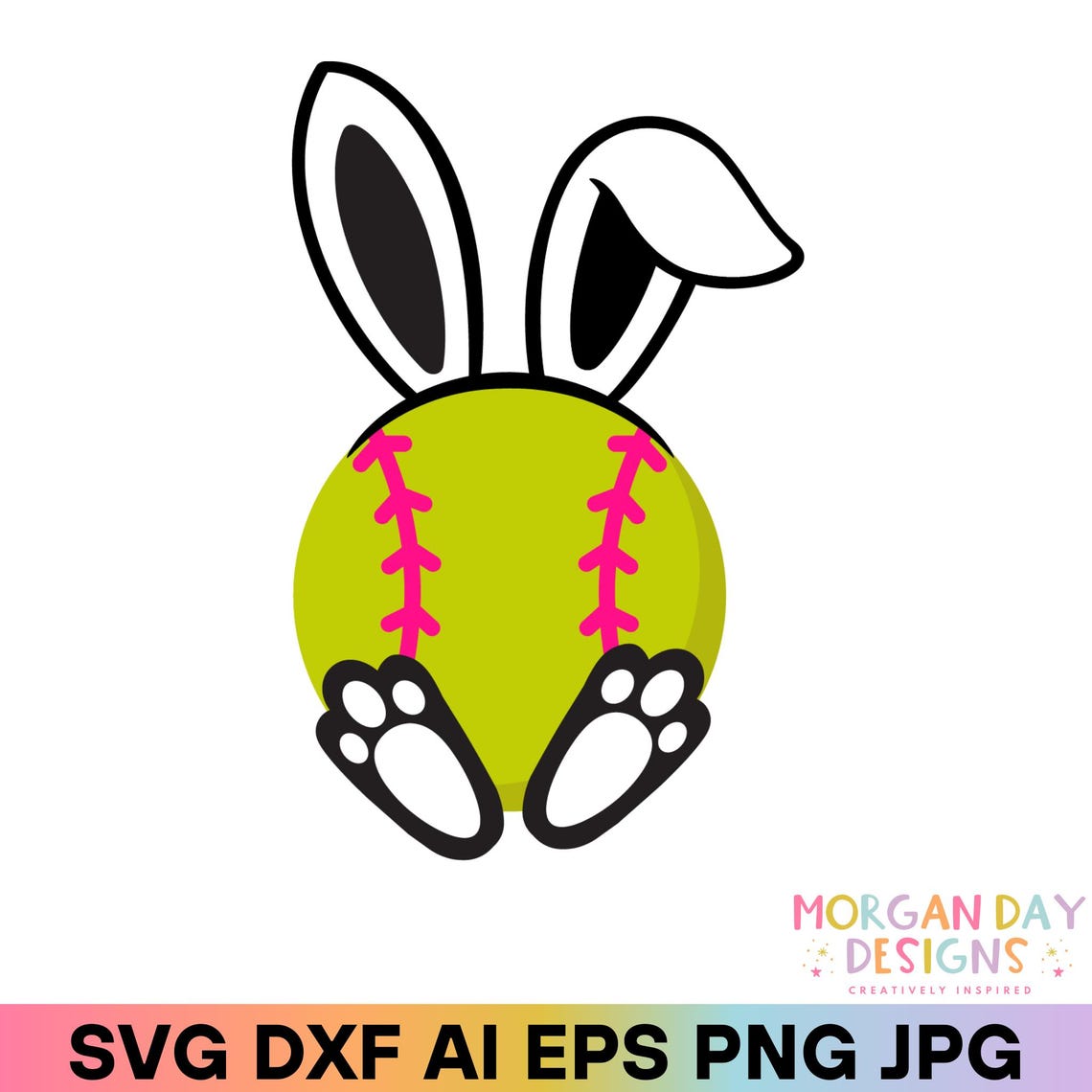 Softball Bunny SVG, Easter Softball Bunny Ears PNG, Girl Easter Shirt ...