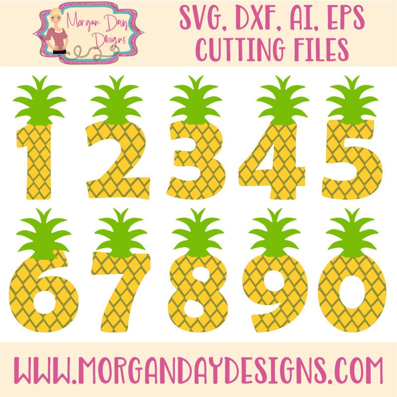 Pineapple Numbers SVG Pineapple SVG First Birthday Svg | Etsy