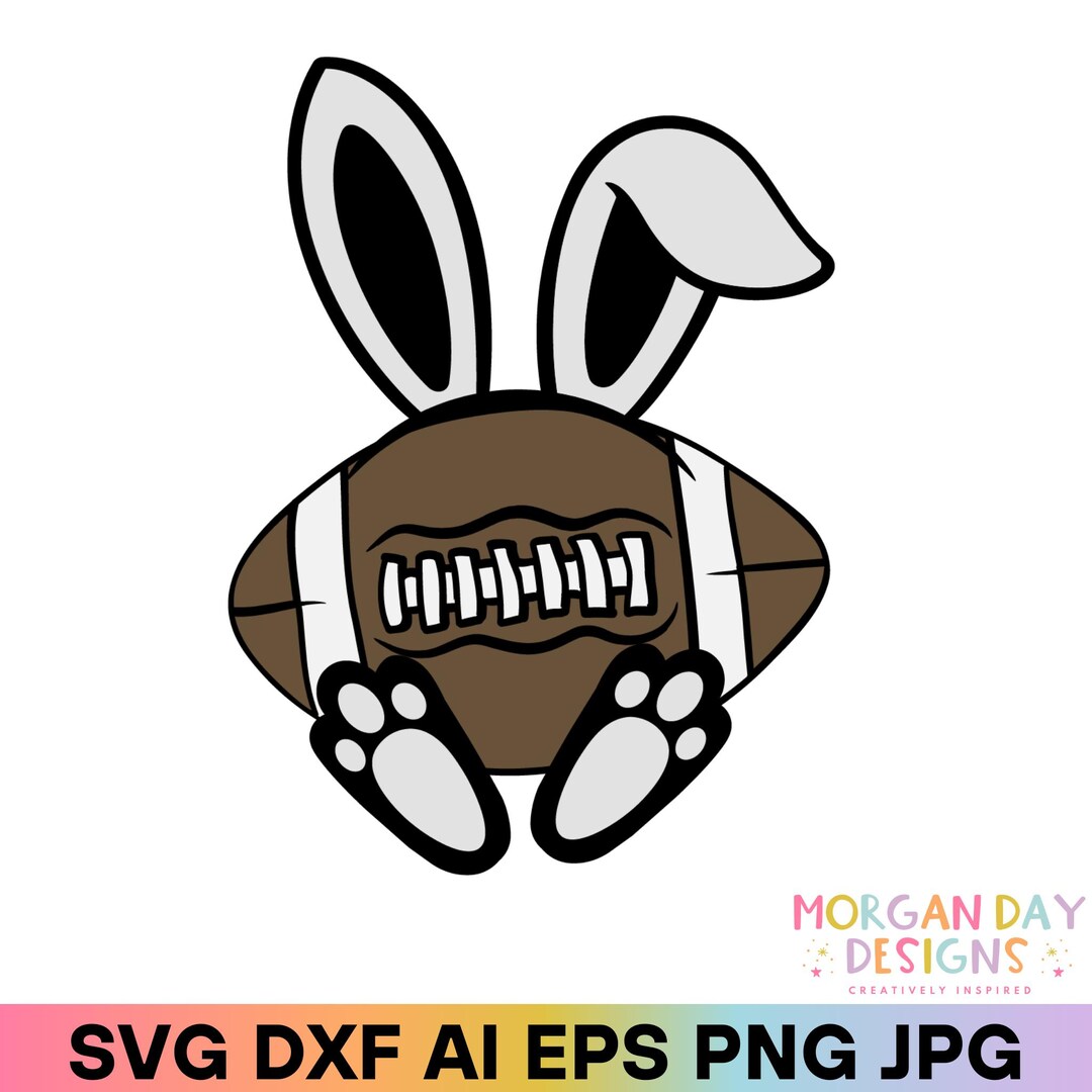 Football Bunny SVG, Easter Football Bunny Ears PNG, Boy Easter Shirt ...
