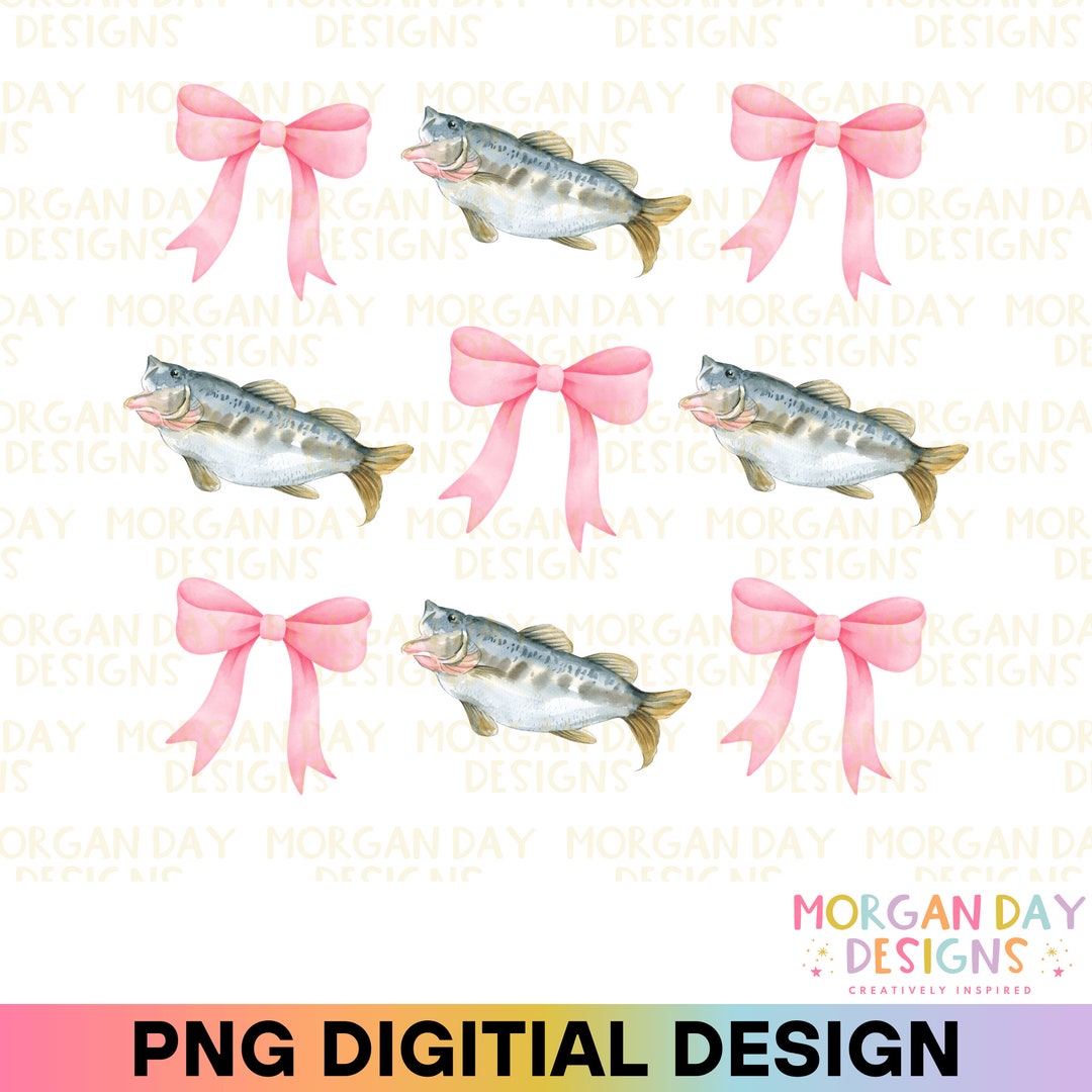 Coquette Fishing PNG, Pink Bow Aesthetic PNG, Fishing PNG, Preppy ...