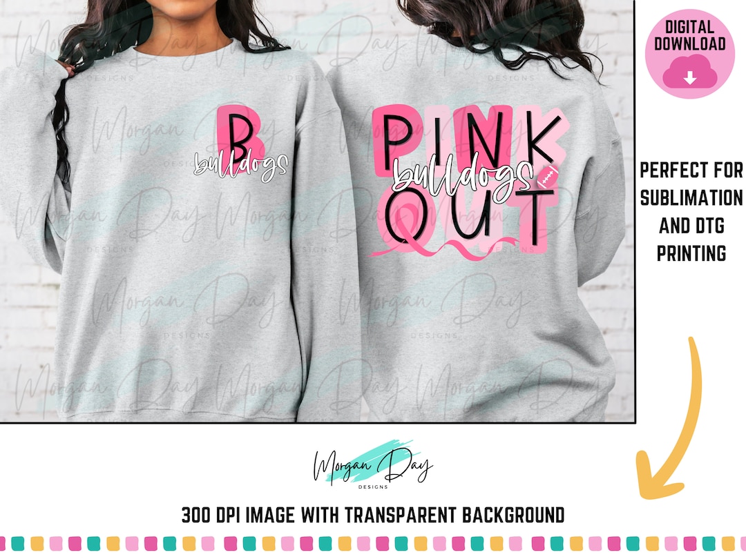 Pink Out Png Bulldogs Png Football Png Sublimation Designs - Etsy