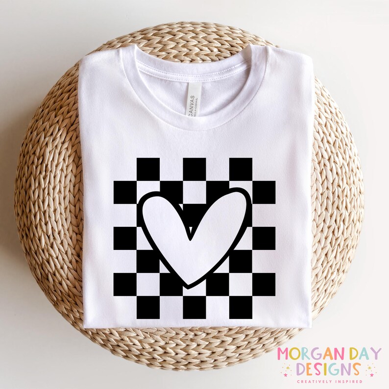 Retro Checkered Heart SVG, Valentines Day SVG, Checkered Valentine PNG ...