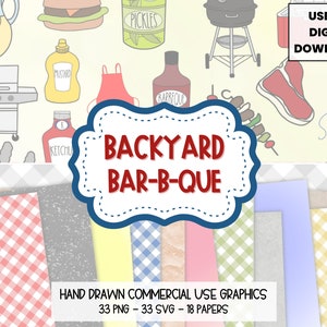 BBQ Clipart, Barbeque Svg, Grill Svg, Cookout, Backyard, Party ...