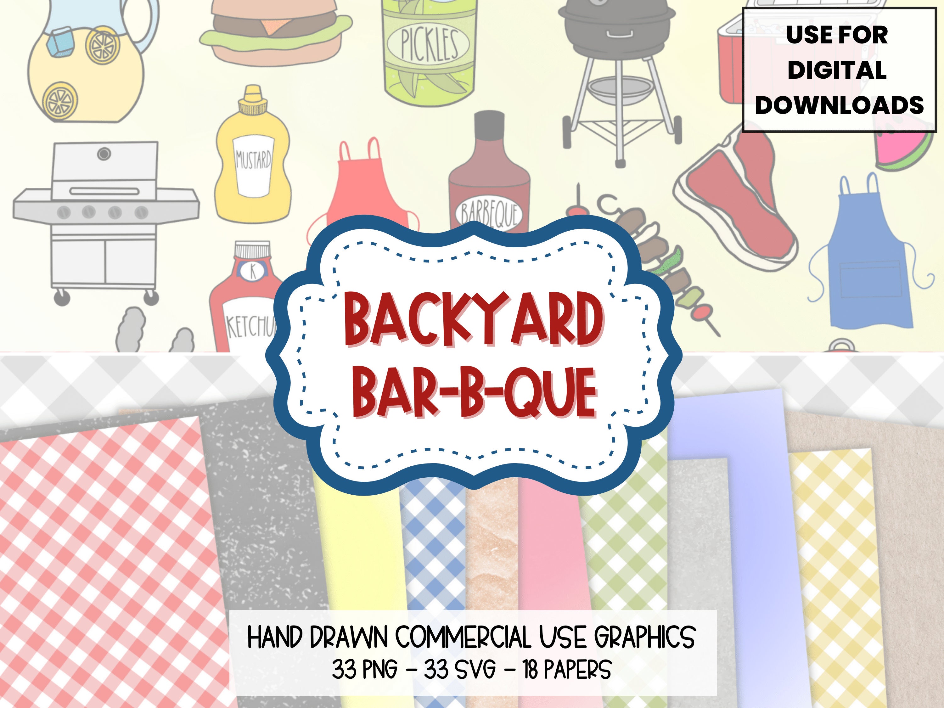 BBQ Clipart Barbeque Svg Grill Svg Cookout Backyard - Etsy