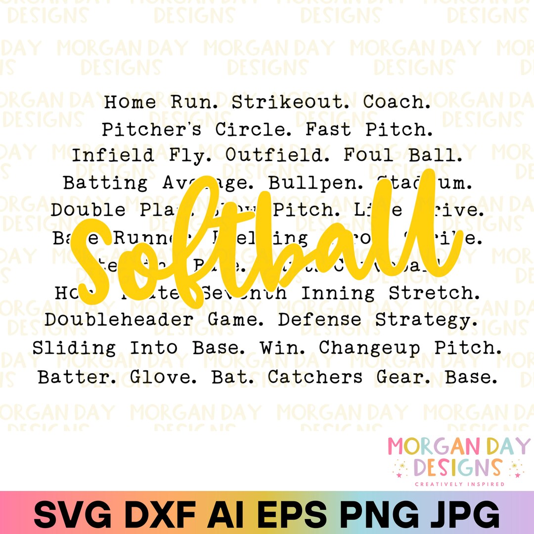 Softball Typography SVG, Softball Mom SVG, Ballpark Mom SVG, Softball ...