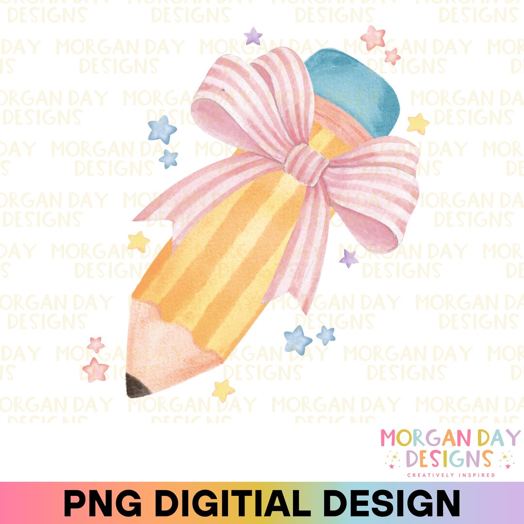 Coquette Pencil With Pink Bow PNG, Teacher Shirt Design, Back to School ...