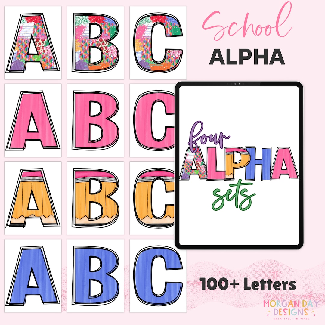 Teacher PNG, Back to School Alphabet PNG, Pencil Alpha Png, Doodle Font ...
