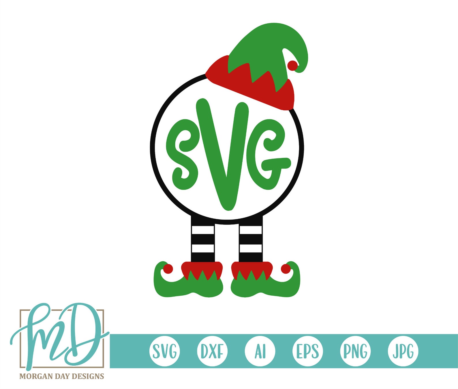 Elf Monogram SVG Christmas Monogram SVG Christmas SVG Elf - Etsy