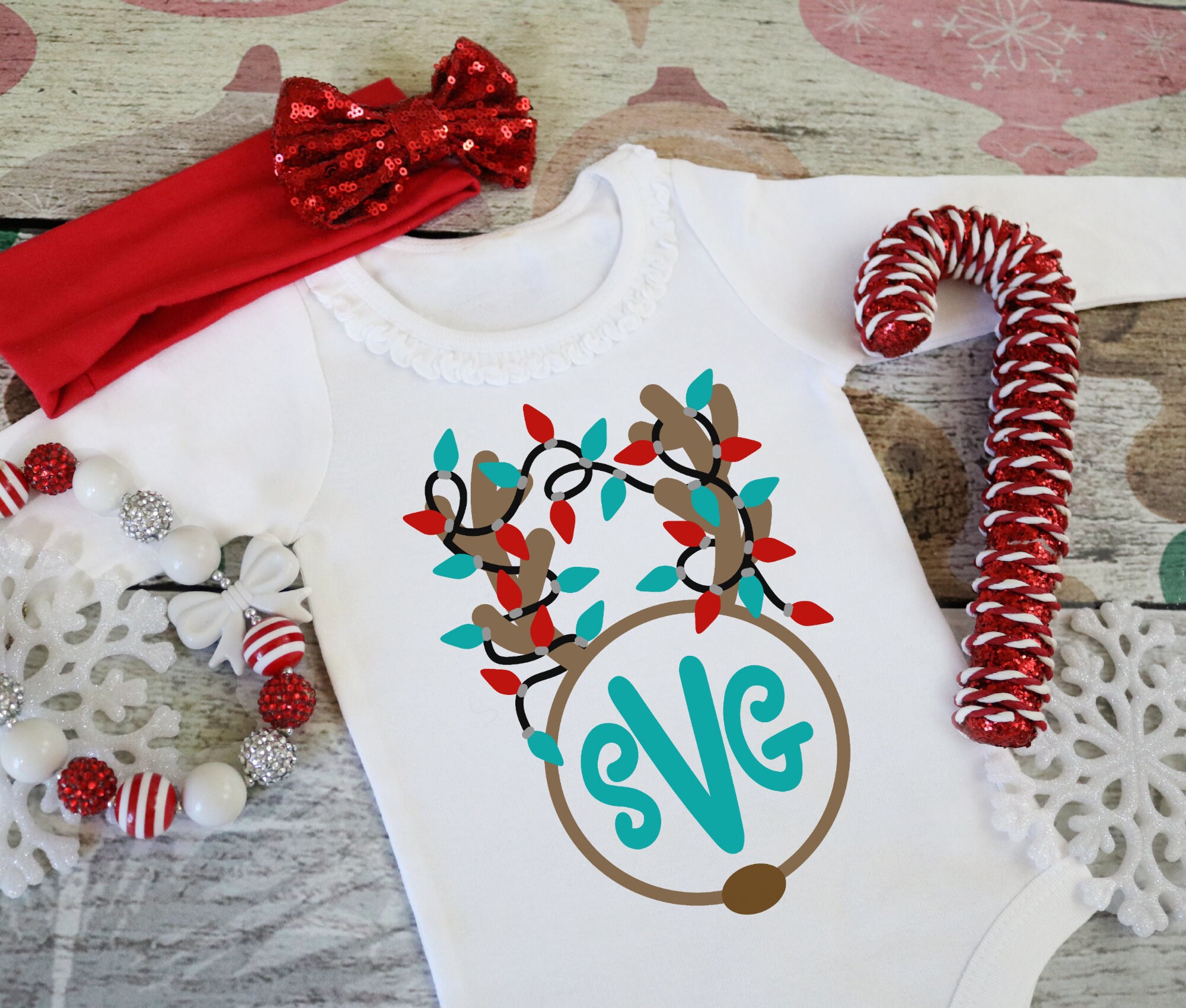 Reindeer Monogram Bundle SVG Reindeer SVG Christmas Monogram | Etsy