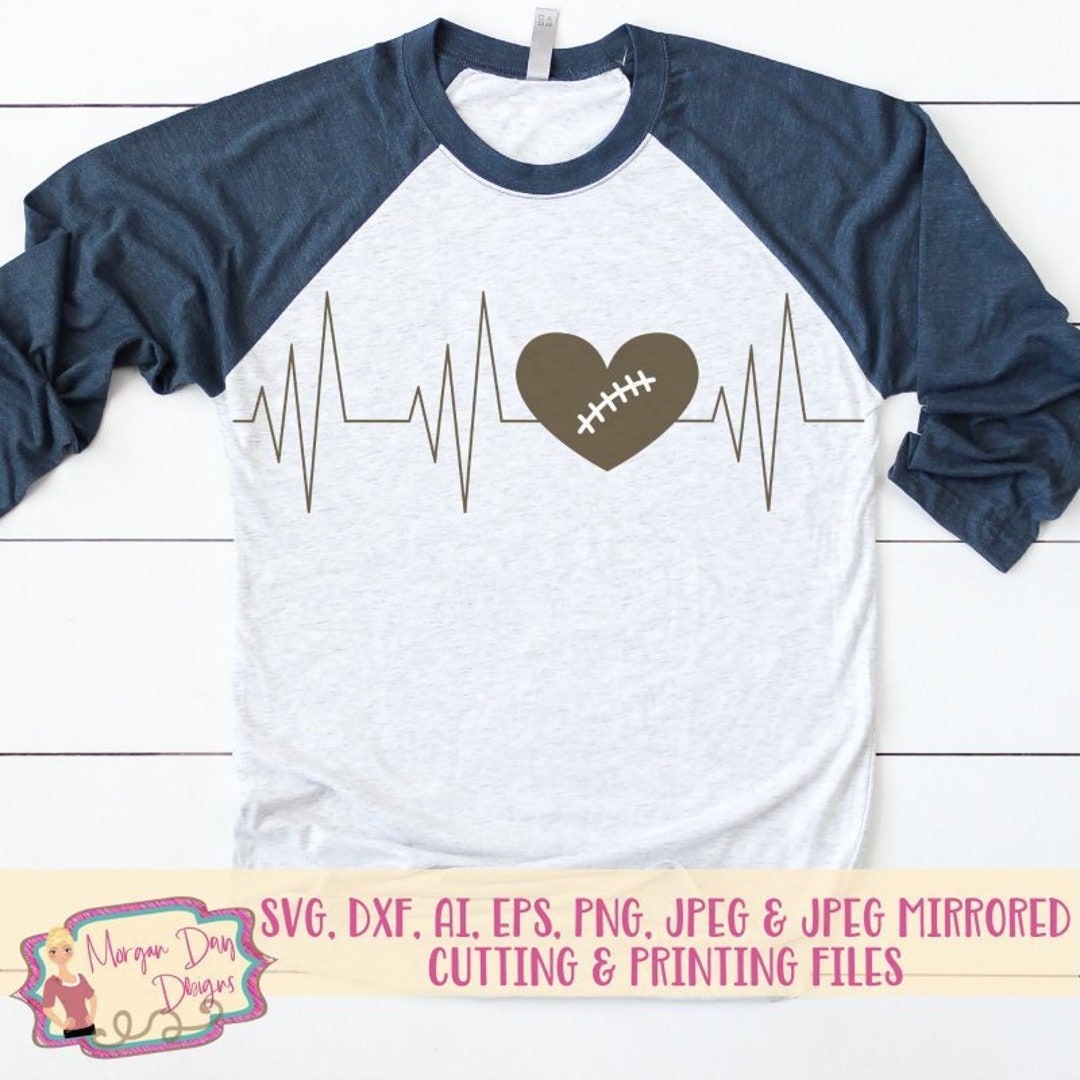 Football Heartbeat SVG - Football Mom SVG - Football SVG - Football ...
