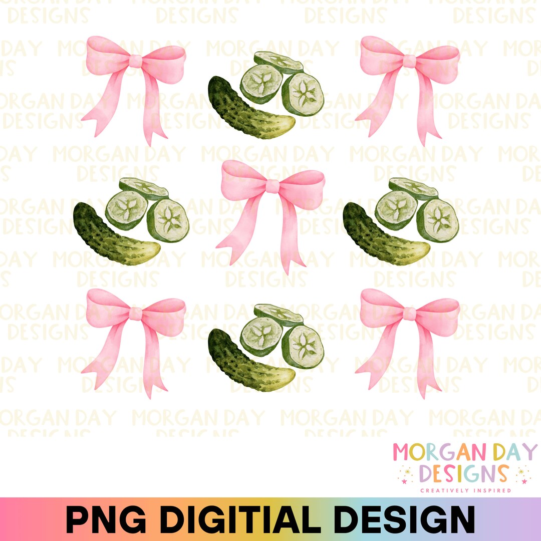 Coquette Pickles PNG, Pink Bow Aesthetic PNG, Pickle Lover, Preppy ...