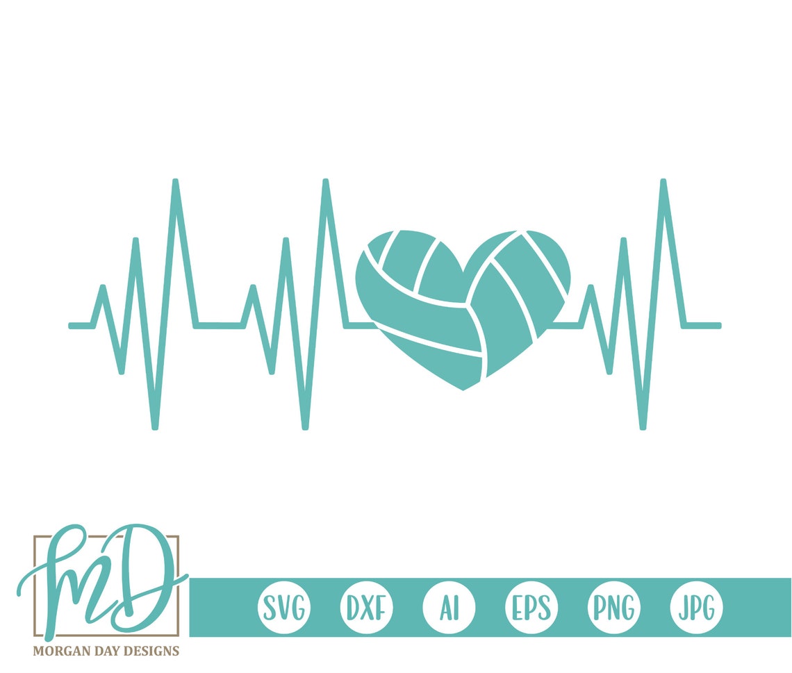 Volleyball Heartbeat SVG Volleyball SVG Volleyball Mom SVG | Etsy