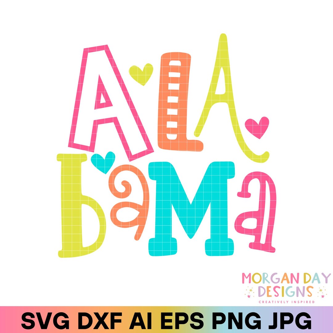Alabama SVG, Preppy State PNG, Trendy PNG, State Stickers, State Shirts ...