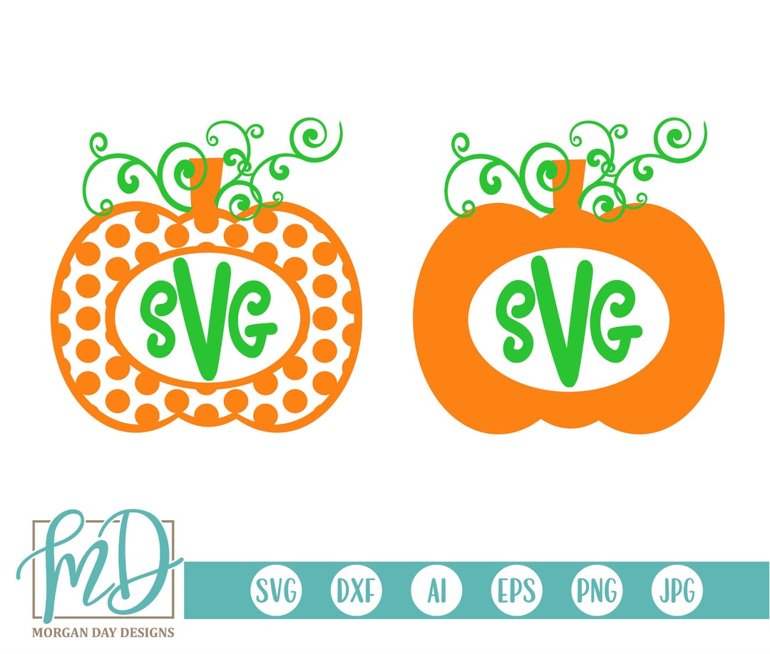 Pumpkin SVG, Pumpkin Monogram SVG, Monogram Frame SVG, Fall Svg ...