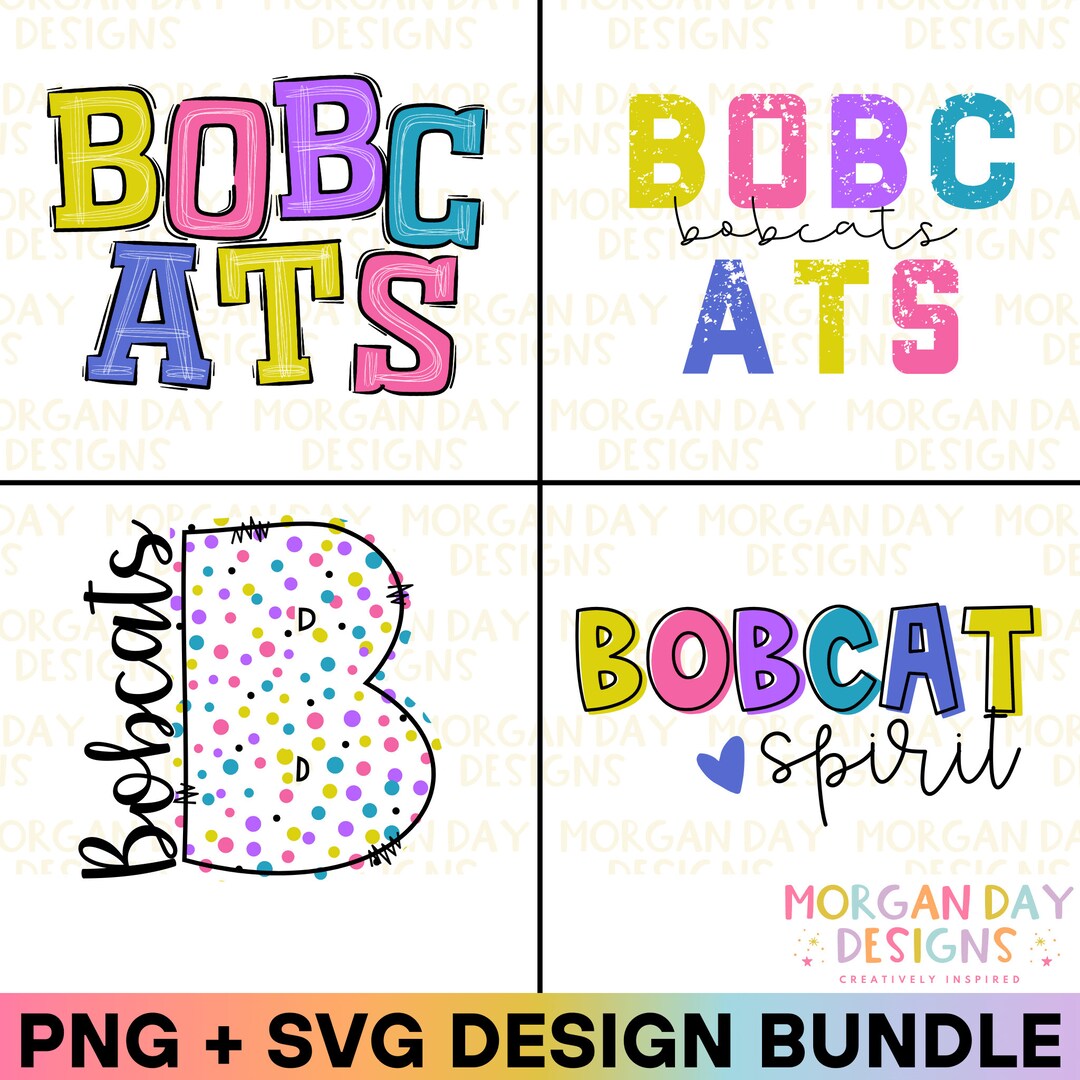 Bobcats School Mascot SVG, Football Basketball Baseball Softball Soccer ...