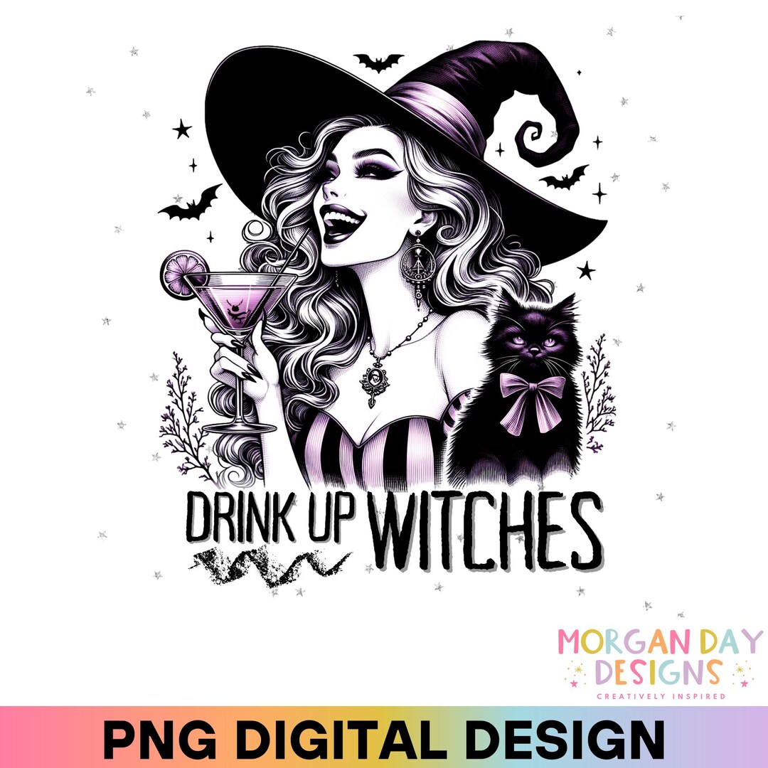 Drink up Witches PNG, Halloween Png, Witches Png, Spooky Season, Retro ...