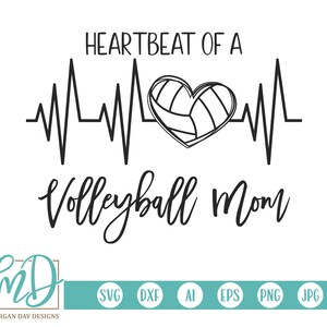 Volleyball Heartbeat SVG, Volleyball Mom SVG, Volleyball SVG ...